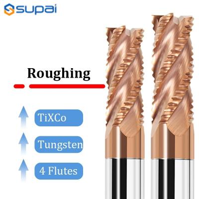 China TiAlN Coated Roughing End Mill 12mm Shank Diameter Square End Mill Cutter With 4 Flutes for sale
