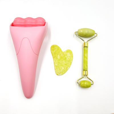 Cina Massaggio del viso Jade Roller per la ricrescita dei capelli Dispositivo di bellezza e anti-invecchiamento naturale in vendita