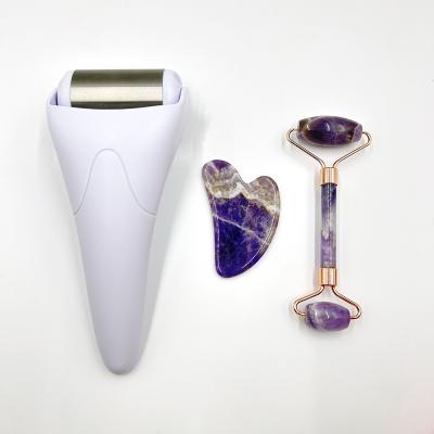 Cina Massaggio del viso Jade Roller per la ricrescita dei capelli Dispositivo di bellezza e anti-invecchiamento naturale in vendita
