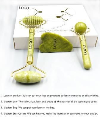 Cina Massatore Facciale Naturale Verde Gua Sha per Il collo e il viso Area di Massaggio Faccia Collo Corpo in vendita