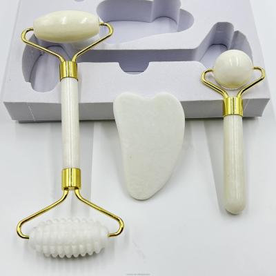 Cina Stimola la produzione di collagene con il massaggio del viso e del collo del corpo Jade Roller e Gua Sha Set in vendita