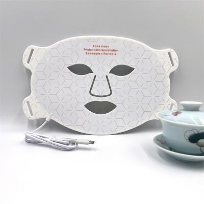 China 4 Color Light Silicone LED Light Face Therapy Mask for Acne Treatment Energy 46mv/cm2 for sale