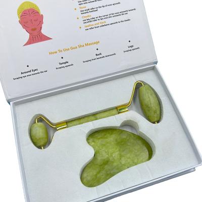 China Gezichtsmassage Jade Roller Anti Aging Natural Jade Roller Pochette Roller voor het gezicht Te koop
