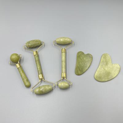 Cina Massaggio del viso per la cura della salute Jade Roller Gua Sha Set per la cura della bellezza domestica in vendita