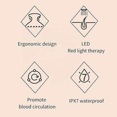 Cina Culla di ricarica Peso ergonomico Disegno Terapia della luce rossa Sciampo silicone Massaggio Capelli Spazzola capelluto in vendita