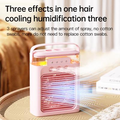 China 2024USB Portable Rechargeable Mini Room Water Air Cooler with Battery USB Foldable Fan for sale