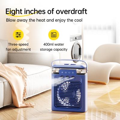 China 2024USB Portable Rechargeable Mini Room Water Air Cooler with Battery USB Foldable Fan for sale