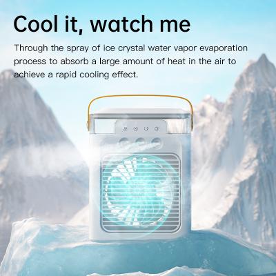 China 2024USB Portable Rechargeable Mini Room Water Air Cooler with Battery USB Foldable Fan for sale