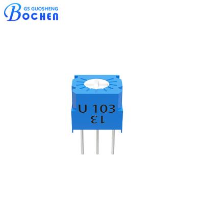 China 3323U 0,5W 1K 5K 10K 100K 500K Ohm Variabele weerstand Eenvoudige beurt Cermet Trimmer Potentiometer for sale