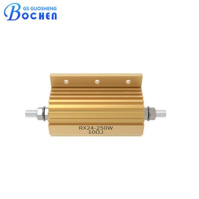China Glod Aluminum Housed Power Wirewound Resistor RX24 250w 10 Ohms 5% for sale