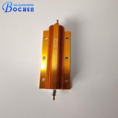 China BOCHEN RX24 25W 50W 100W Golden Aluminum Housed Wirewound Resistors Transducer Braking Resistor for sale