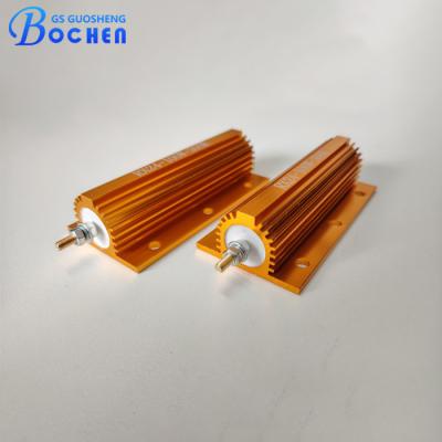 China BOCHEN RX24 25W 50W 100W Golden Aluminum Housed Wirewound Resistors Transducer Braking Resistor for sale