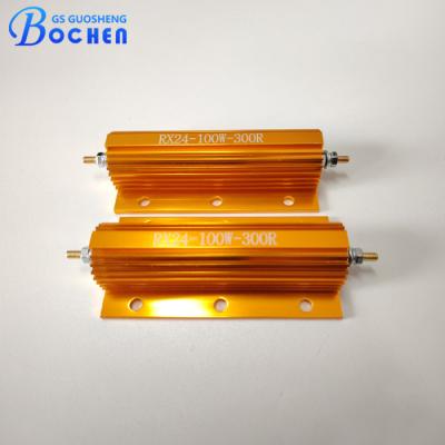 China RX24 100W High Insulation Dynamic Gold Aluminium Braking Resistor Aluminum Housed Braking Resistor for Load Equipment for sale