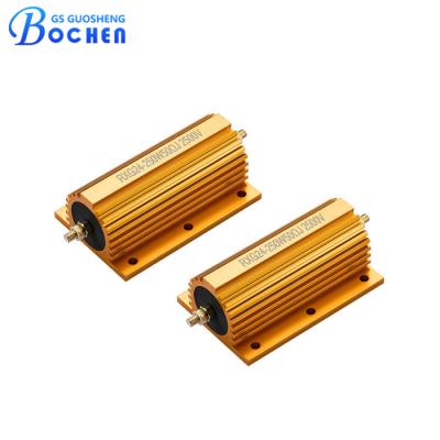 China RX24 250W 50ohm 5% Tolerance Wirewound Resistor with Gold Anodized Aluminum Shell for Industrial-Grade 6063 Aluminum Applications for sale