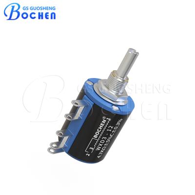 China 16mm Shaft 5 Turns 100k Multi Turn Potentiometer High Accuracy 1W WXD3-12 for sale