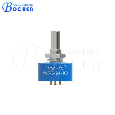 China Bochen WI27-1A 10k Ohm Single Turn Precision Potentiometer with 340°±3° Mechanical Stop and 7/8" Conductive Plastic Element for sale