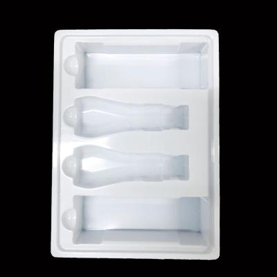 China Skin Care Kit Insert Tray White PS Plastic Packaging Blister Molded Tray for Cosmetics Set for sale