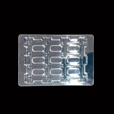 China Doorzichtige PET-blisterbak Stapelbaar en op maat gemaakt voor elektronische componentenverpakking Te koop