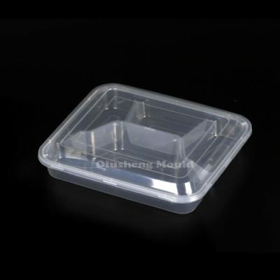 China PP squared muitl- grid transparent  lunch-box plastic mould，disposable fastfood box plastic mould，snack box plasticmould for sale