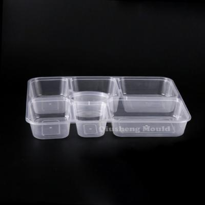 China PP squared muitl- grid transparent  lunch-box plastic mould，disposable fastfood box plastic mould，snack box plasticmould for sale