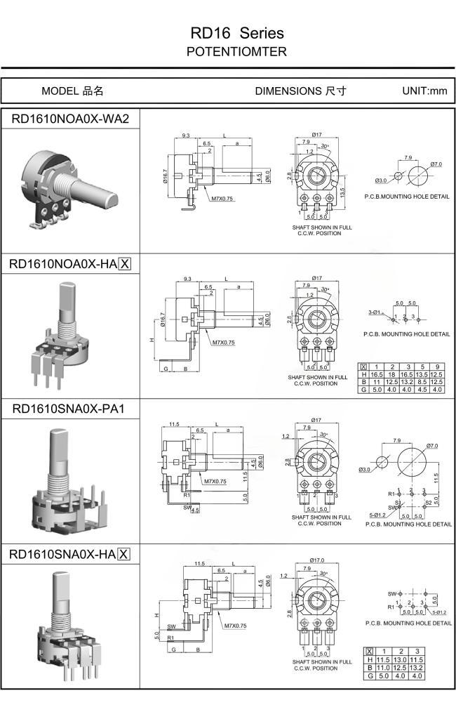 RD16 Potentiometer product photo