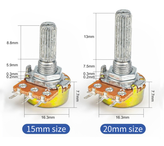 WH148 potentiometer dimensional diagram