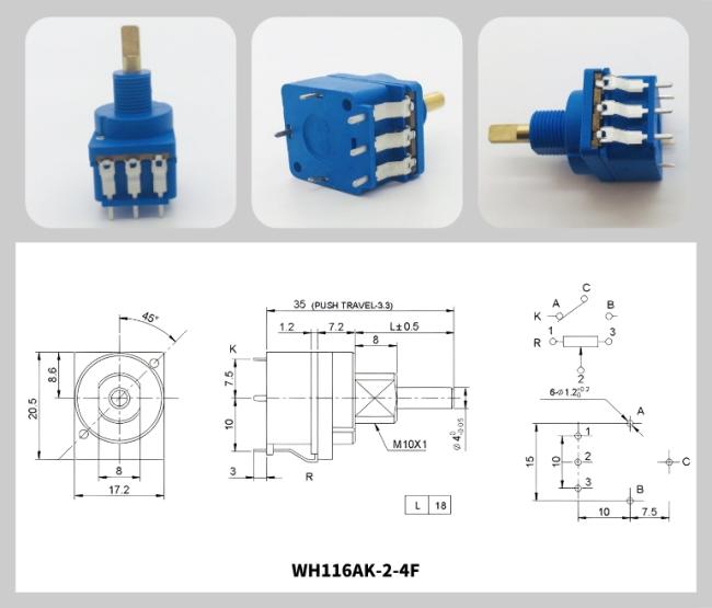 WH116AK potentiometer terminal details