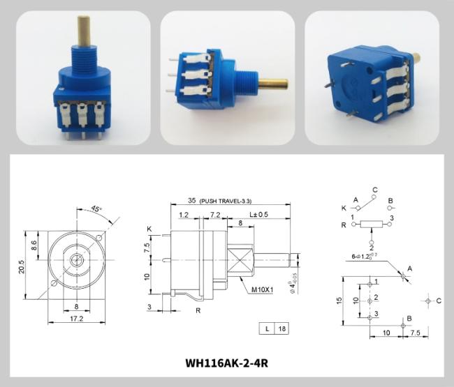 WH116AK potentiometer shaft view