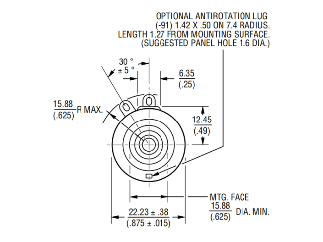 3540S Potentiometer side view