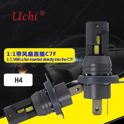 China H4 3200LM Direct Insertion And Fans Black Led Headlight H4 For Car Long Service Life for sale