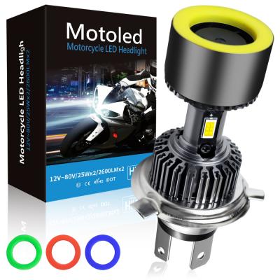 중국 Ultra Bright Powerful 12v Led Motorcycle Headlight Bulb Four Color Light Circle High And Low Beam 판매용