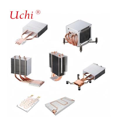 중국 수냉식 플레이트 컴퓨터 PC 서버 CPU 냉각 플레이트 라디에이터 알루미늄 액체 냉각 구리 히트 파이프 방열판 판매용