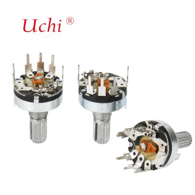 China RV17 With Switch Metal Shaft 10K, 100K, 500K Carbon Film Single Group 3-pin 17mm Volume Control Rotary Potentiometer for sale