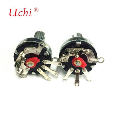 China RV17 With Switch Metal Shaft 10K, 100K, 500K Carbon Film Single Group 3-pin 17mm Volume Control Rotary Potentiometer for sale