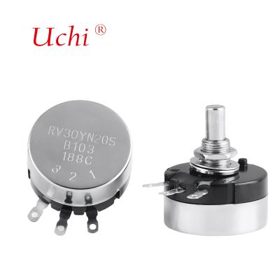 China RV30YN20S Eendraaier Koolstoffilm Instelbare Weerstand Draaipotentiometer 50k Frequentieomvormer Snelheidsregeling Te koop