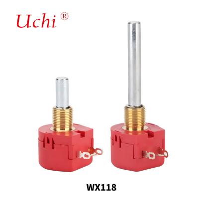 China WX118 Draadgewonden Draaipotentiometer 5k Ohm 40mm As Enkelvoudige Draadgewonden Potentiometer Te koop