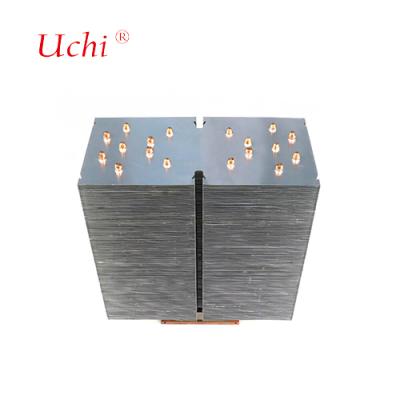 China 1500W LED Heat Sink - 5 Zipper Fin Heat Pipe Cooling Module for sale