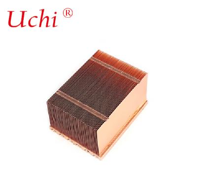 China Servers Copper Heat Pipe Radiator Buckle Fin Copper Heat Sink for sale