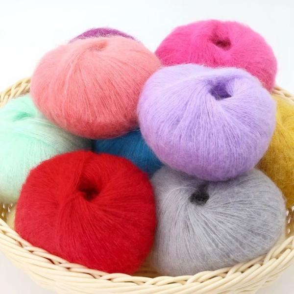 Quality Available In Stock 25g Hand Knitting Yarn Mohair Acrylic Blended Wool Silk for sale