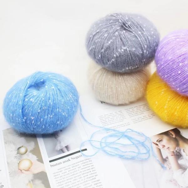 Quality wholesale 25g ball fluffy soft Long hair 100% mohair yarn for hand knitting for sale