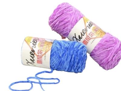 China Factory Price Dyed Colorful Crochet Soft Polyester Yarn And super bulky velvet Chenille Yarn for sale