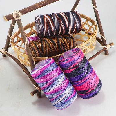 China Multi Color 3strand 100% polyester Macrame Yarn 3MM  Twist Single Strand Macrame Cord yarn for sale