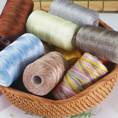 China Multi Color 3strand 100% polyester Macrame Yarn 3MM  Twist Single Strand Macrame Cord yarn for sale
