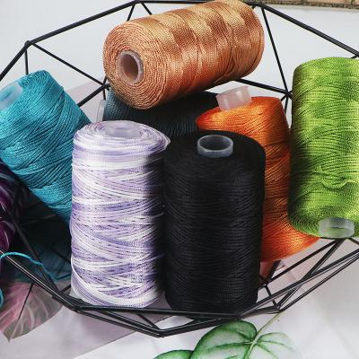China Multi Color 3strand 100% polyester Macrame Yarn 3MM  Twist Single Strand Macrame Cord yarn for sale