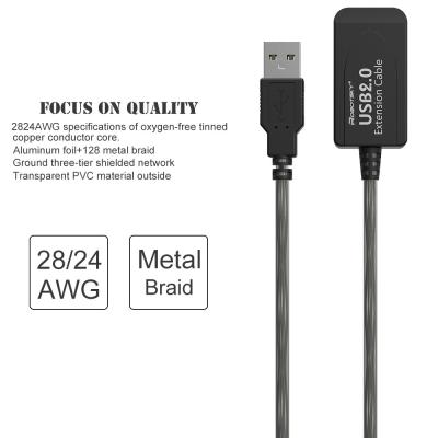 China 480Mbps 28AWG Actief USB 2,0 de Verbindingskabel van de Uitbreidingscomputer Te koop