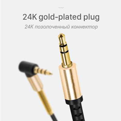 Cina Maschio al maschio 90 cavo aus. dell'audio della primavera placcato oro 3.5mm di grado in vendita