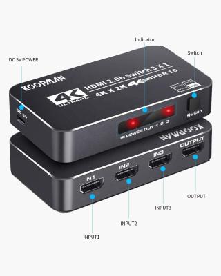 China HDR 3 de Doos van de Havens18gbps 4K 60Hz HDMI Schakelaar Te koop