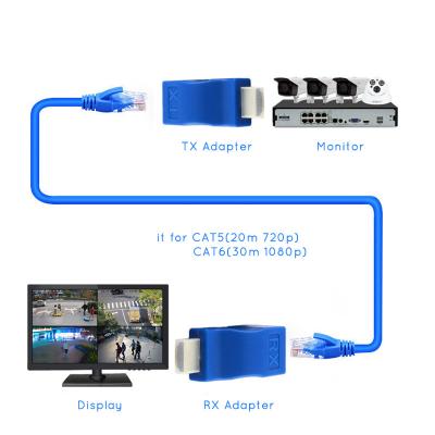 Cina 4kx2k adattatore 30m del riempitivo del segnale Rj45 Hdmi sopra Utp Cat5e/6 Lan Network Ports in vendita