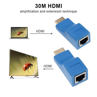 Cina 4kx2k adattatore 30m del riempitivo del segnale Rj45 Hdmi sopra Utp Cat5e/6 Lan Network Ports in vendita