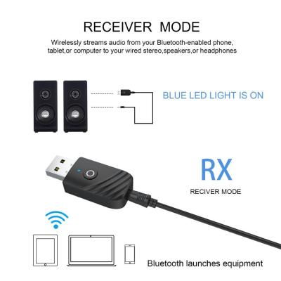 China Adapter 5,0 Fernsehpc-drahtloser USBs Bluetooth mit 3 in 1 Audiosende-empfangsgerät 3.5mm zu verkaufen